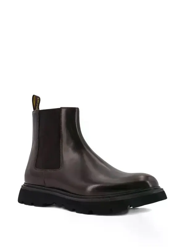 DOUCAL'S Elastic-detail Leather Chelsea Boots