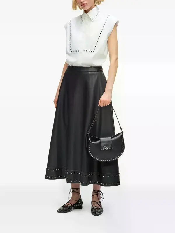 Karl Lagerfeld Sleeveless Studded Poplin Shirt