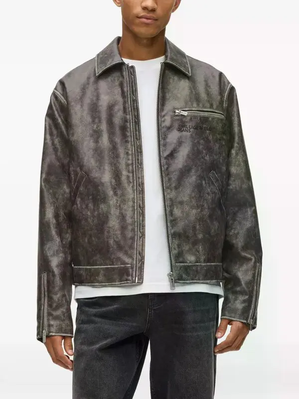 Karl Lagerfeld Zip Jacket With Washed Effect