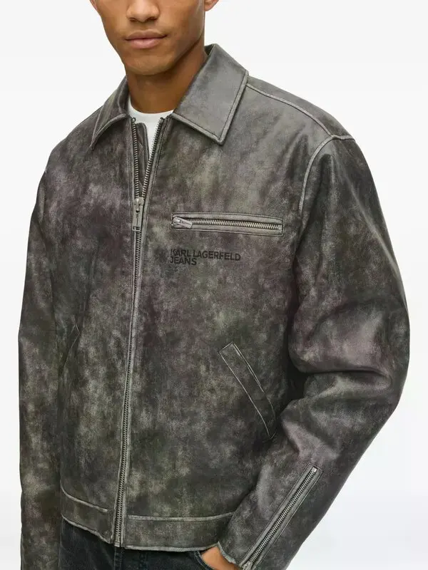 Karl Lagerfeld Zip Jacket With Washed Effect