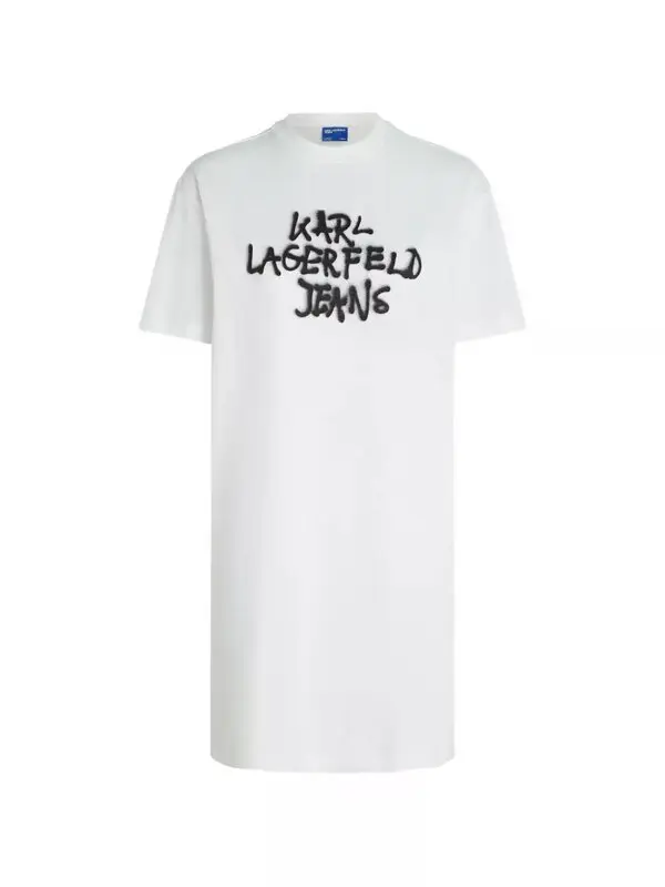 Karl Lagerfeld Graffiti Crewneck Dress - White