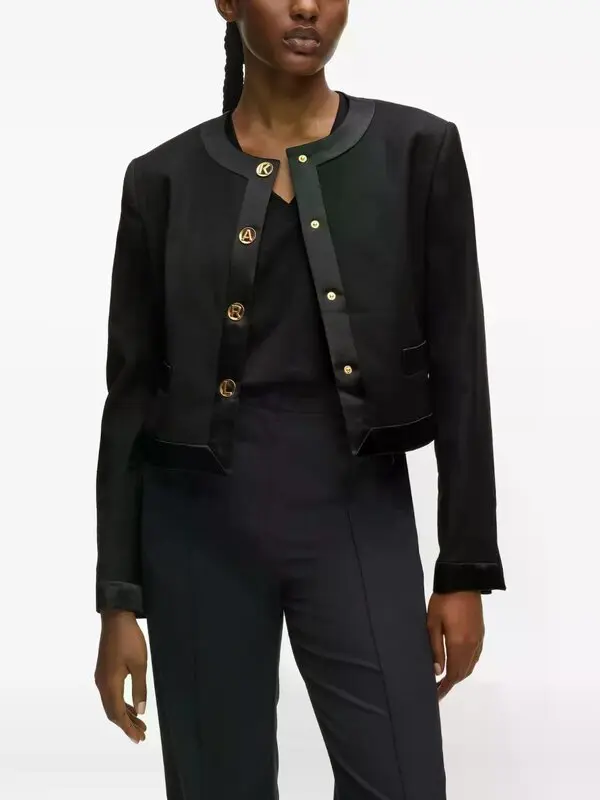Karl Lagerfeld Duchesse Satin Button-fastening Jacket