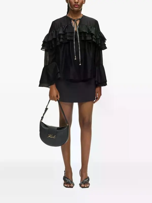 Karl Lagerfeld Ruffled Tie Blouse