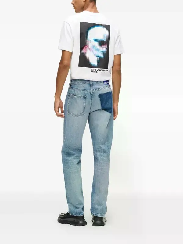 Karl Lagerfeld Logo-patch Straight Leg Jeans - Blue