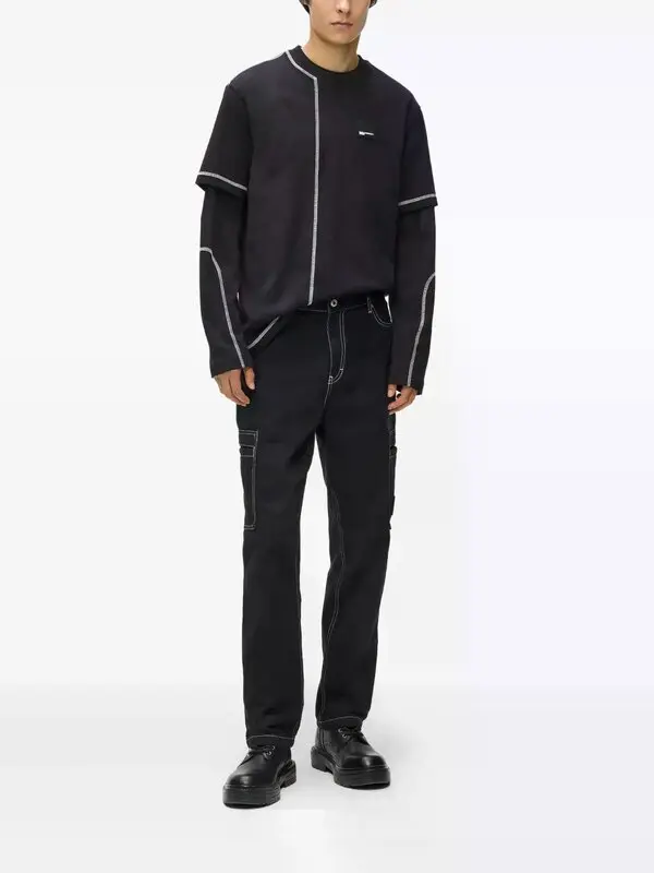 Karl Lagerfeld Contrast Stitching Cargo Trousers