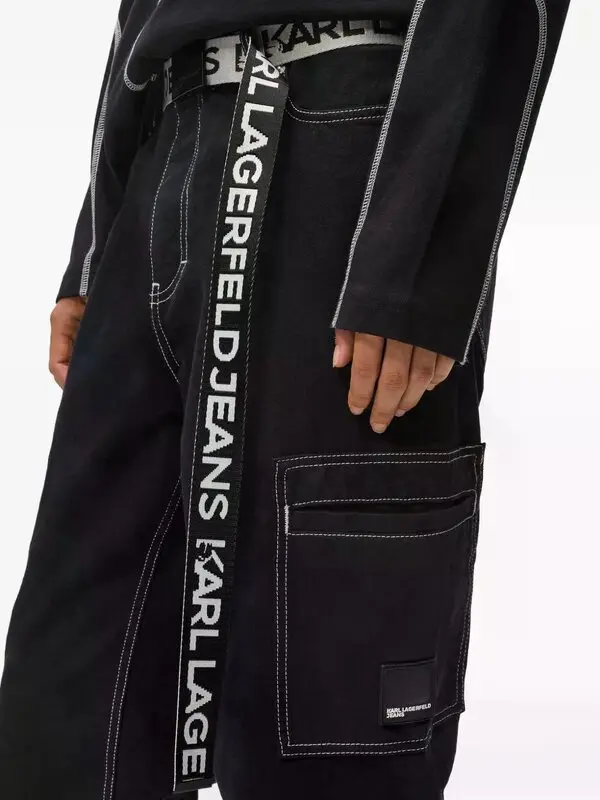 Karl Lagerfeld Contrast Stitching Cargo Trousers