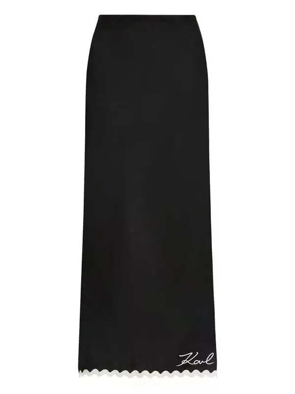 Karl Lagerfeld Scallop-trim Skirt - Black