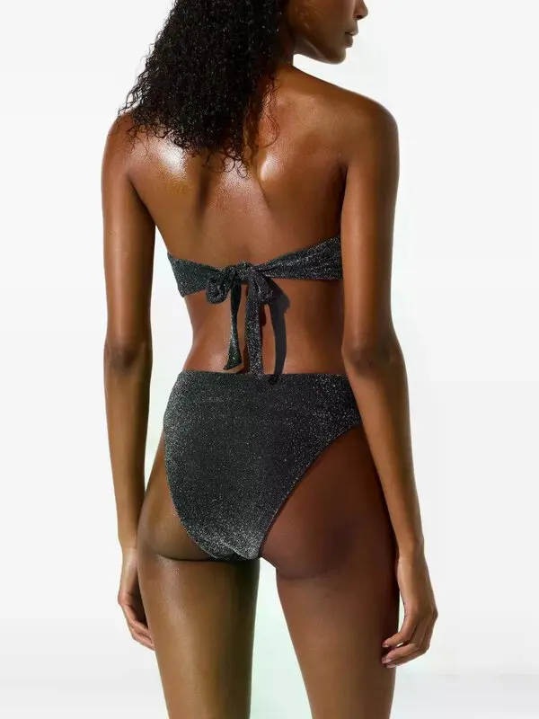 Karl Lagerfeld Metallic High-cut Bikini Briefs