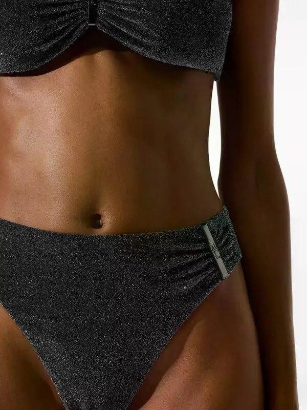 Karl Lagerfeld Metallic High-cut Bikini Briefs