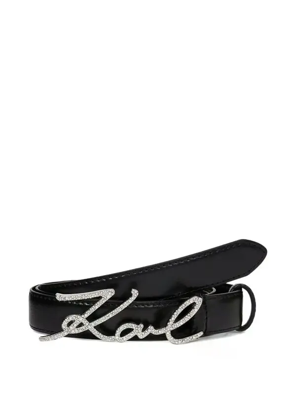 Karl Lagerfeld K/signature Logo-lettering Belt - Black