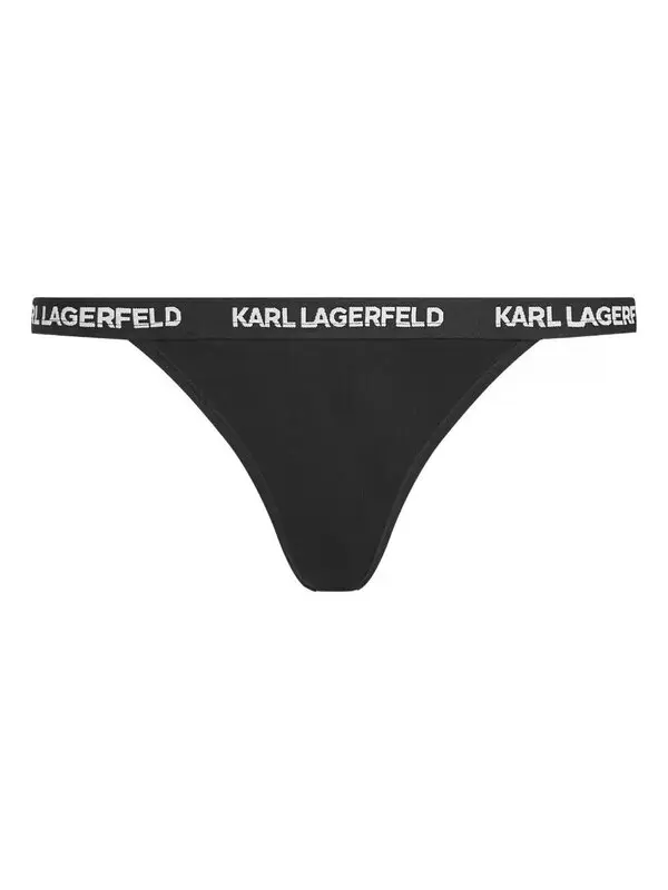 Karl Lagerfeld Logo-waistband Briefs - Black
