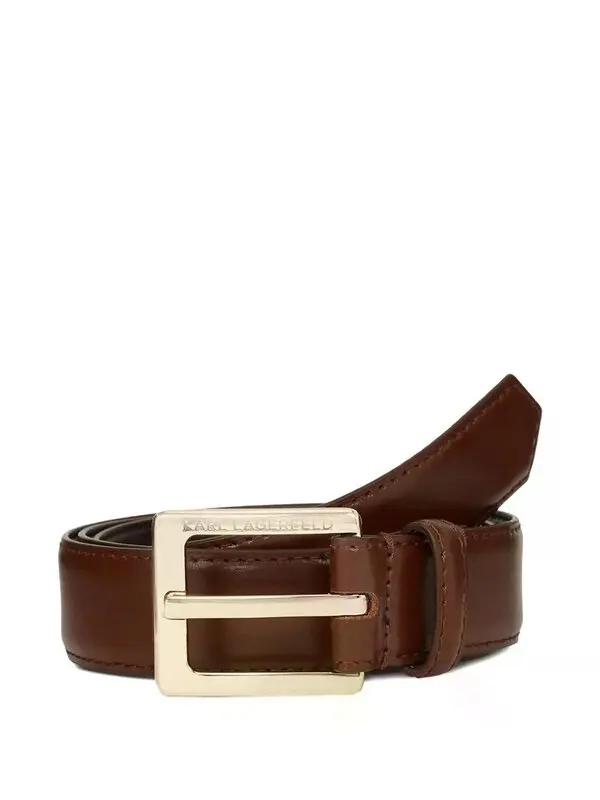 Karl Lagerfeld Leather Belt With Buckle Detail - Brown