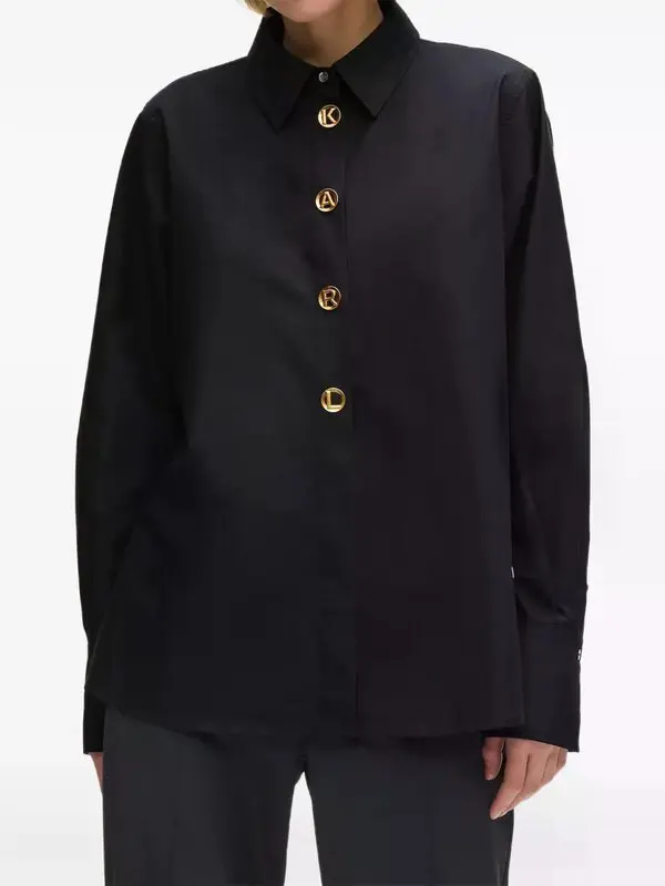 Karl Lagerfeld Organic Cotton Shirt With Lettered Buttons