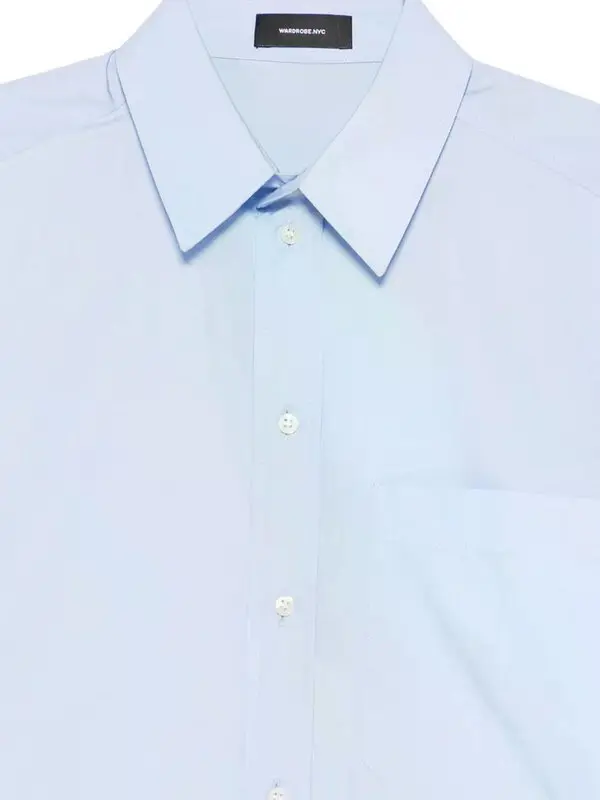 Wardrobe.NYC Cotton Pocket Shirt With Curved Hem