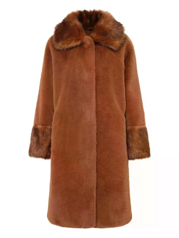 UNREAL FUR Faux Fur Trimmed Coat - Brown