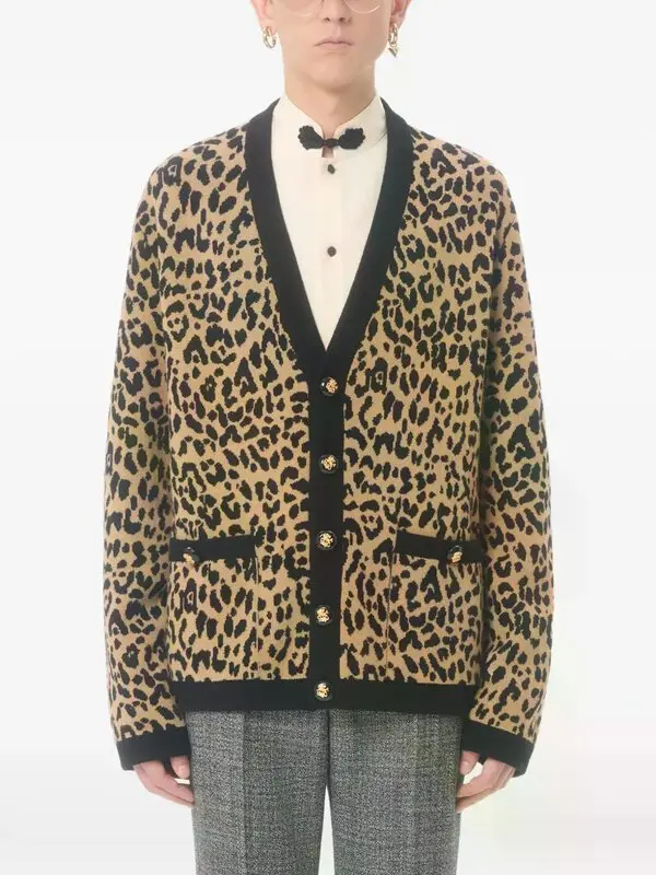 Valentino Garavani Animal-print Jacquard Cardigan