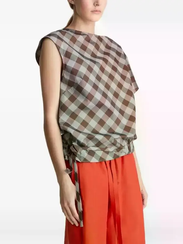 LEE MATHEWS Teresa Check-pattern Blouse - Brown