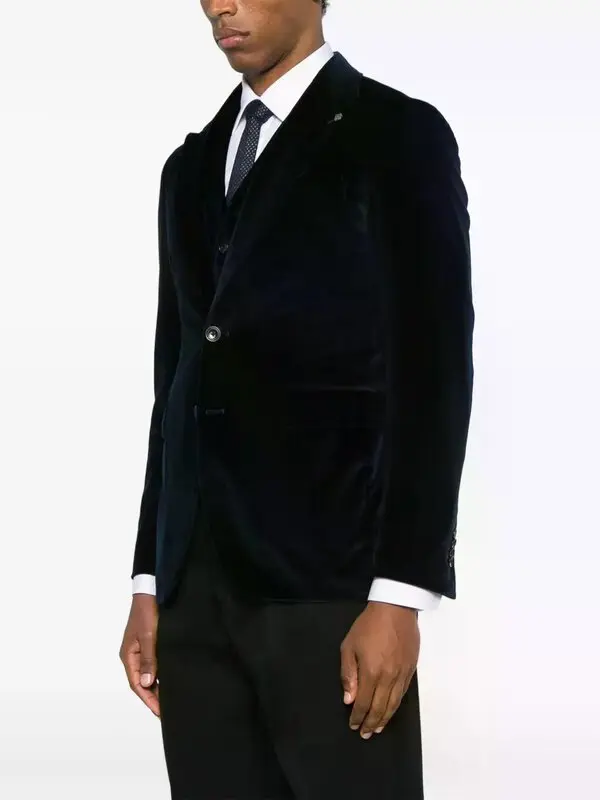 Tagliatore Single-breasted Velvet-texture Cotton Blazer