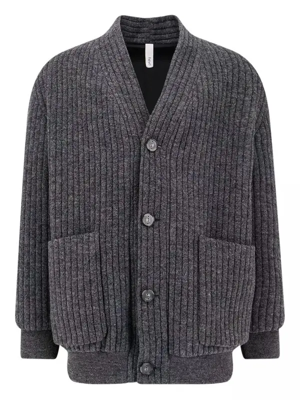 HEVO Ribbed Patch-pocket Cardigan