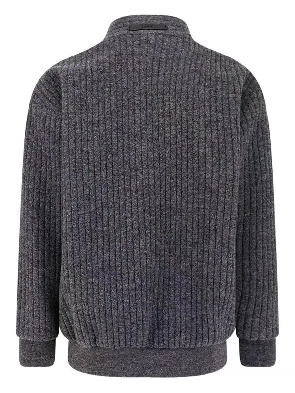 HEVO Ribbed Patch-pocket Cardigan