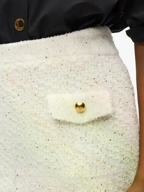 Karl Lagerfeld Mini Bouclé Pocket Skirt