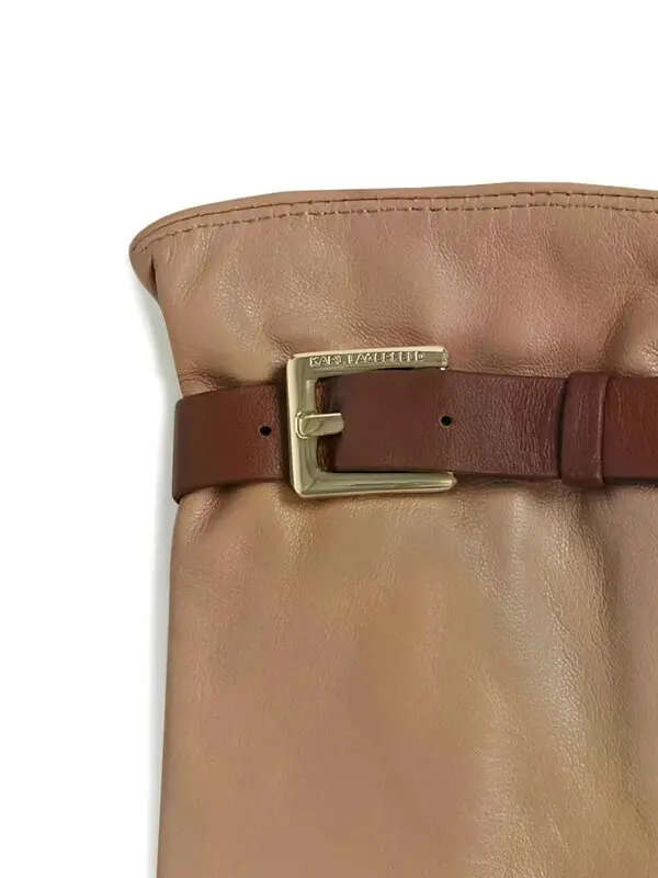 Karl Lagerfeld Leather Belt Detail Gloves