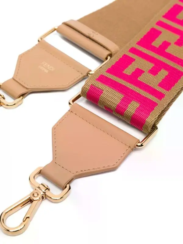 Fendi Bag Strap With Ff Motif - Brown
