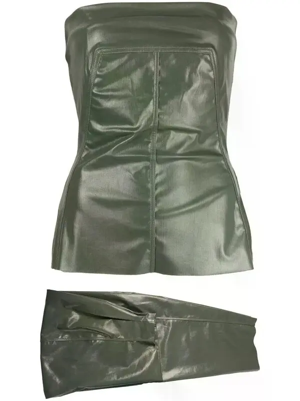 Rick Owens High-waisted Maxi Skirt With Patent Finish - Green
