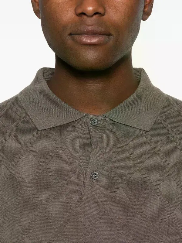 Canali Diamond-pattern Polo Shirt