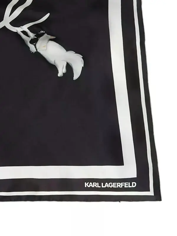 Karl Lagerfeld Ikon Choupette Signature Silk Scarf