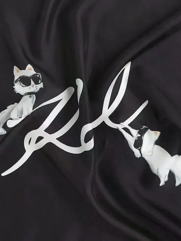 Karl Lagerfeld Ikon Choupette Signature Silk Scarf