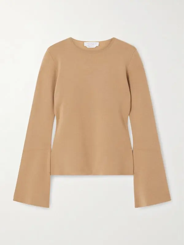 Gabriela Hearst Mason' Wool, Silk And Cashmere-blend Sweater With Bell Sleeves - Brown