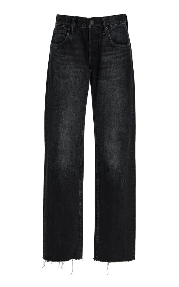Moussy Vintage Glencoe High-rise Straight-leg Jeans - Black