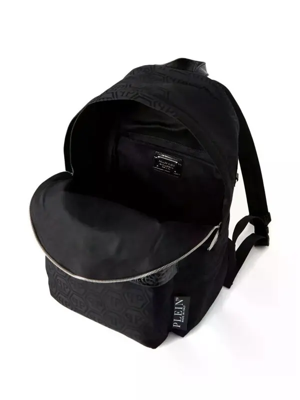 Philipp Plein Monogram Crocodile-effect Backpack