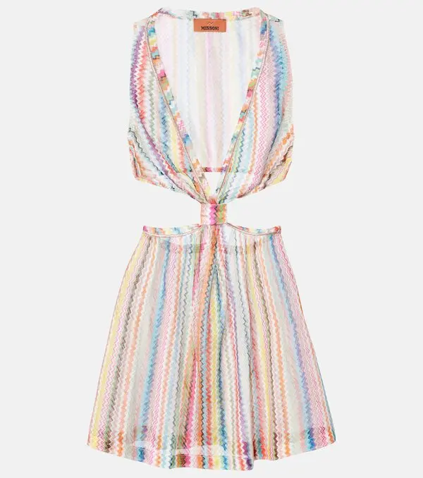 Missoni Zigzag Cutout Minidress - Multicoloured