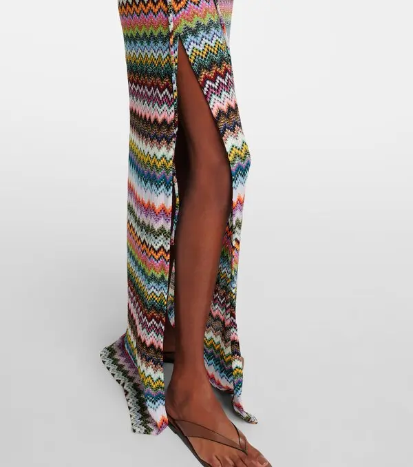 Missoni Zigzag Lame Wrap Maxi Skirt