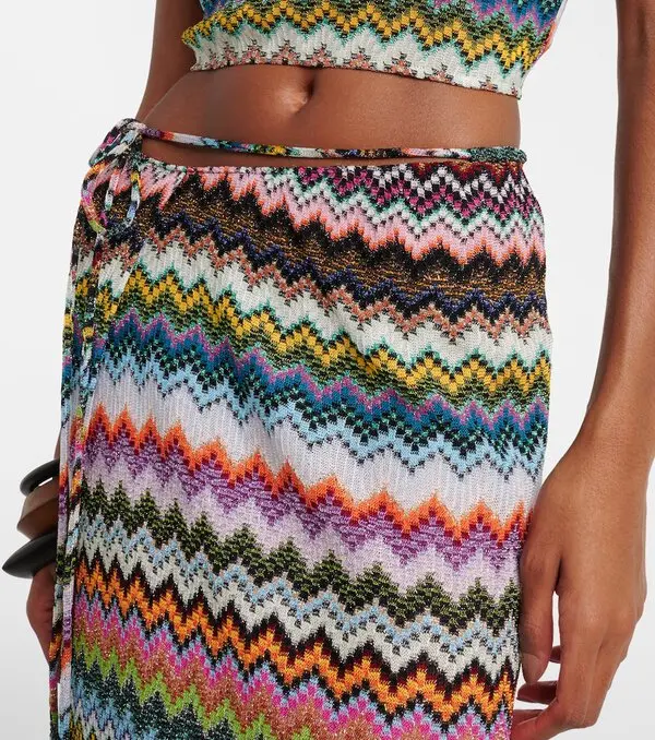 Missoni Zigzag Lame Wrap Maxi Skirt