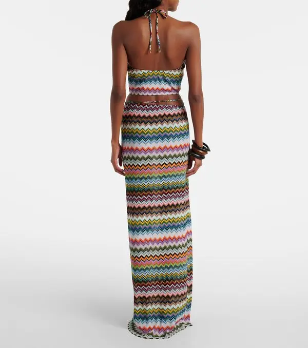 Missoni Zigzag Lame Wrap Maxi Skirt
