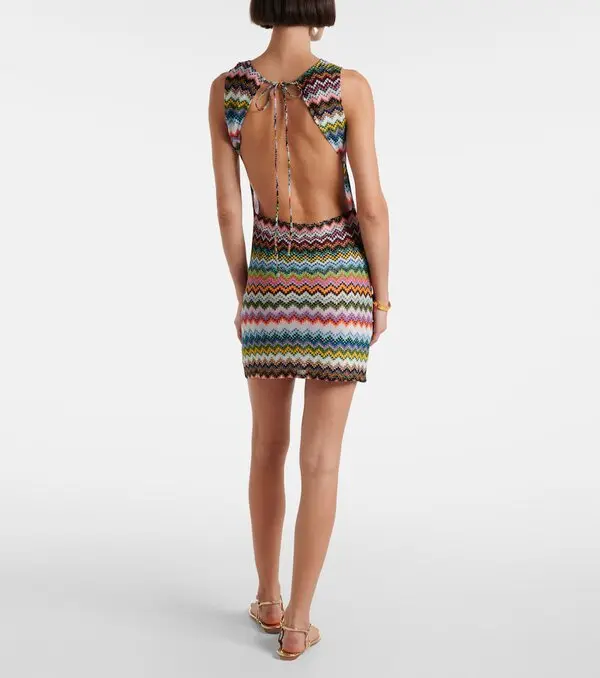 Missoni Zigzag Open-back Lame Minidress - Multicoloured