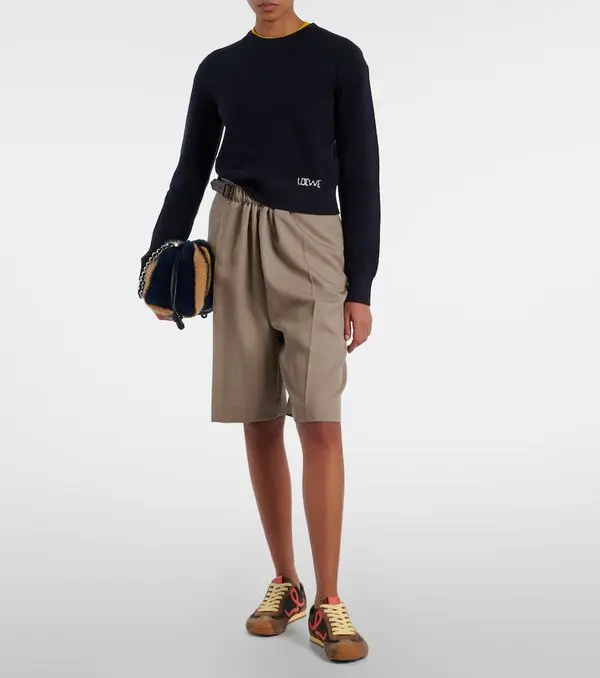 Loewe Embroidered Wool Crewneck Sweater