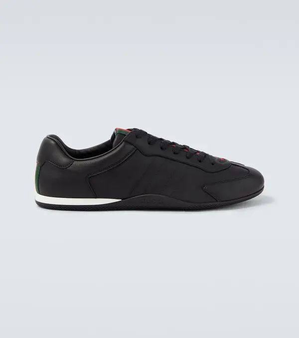 Gucci Shift Leather Sneakers - Black