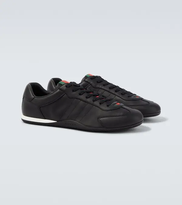 Gucci Shift Leather Sneakers - Black