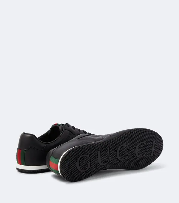 Gucci Shift Leather Sneakers - Black