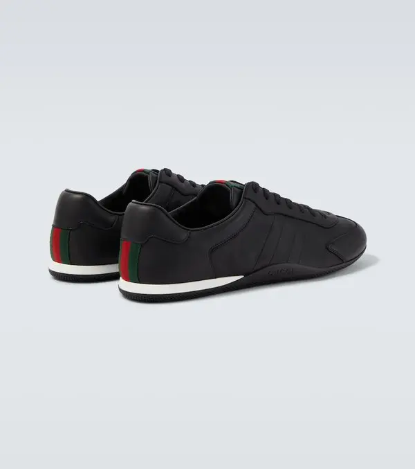 Gucci Shift Leather Sneakers - Black