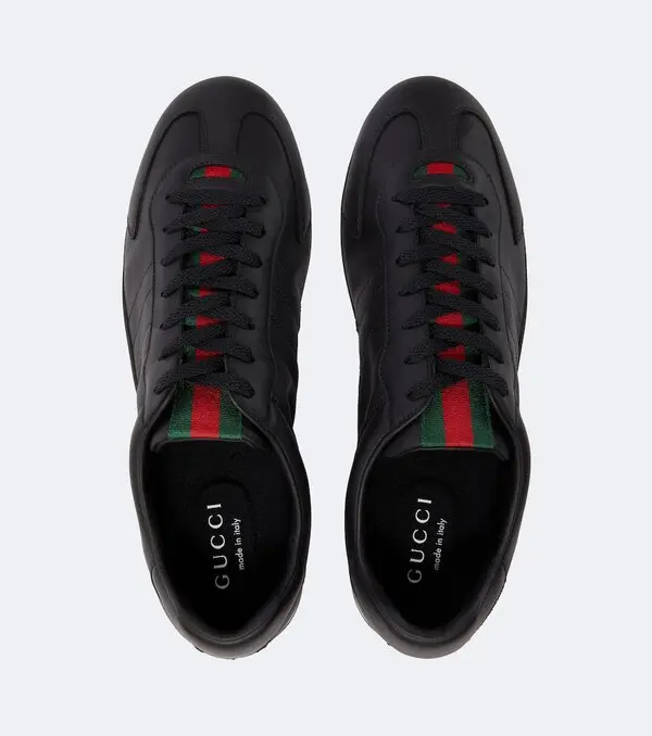 Gucci Shift Leather Sneakers - Black