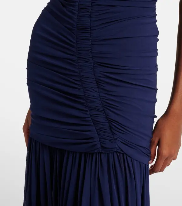 Christopher Esber Orion Ruched Halterneck Gown - Blue
