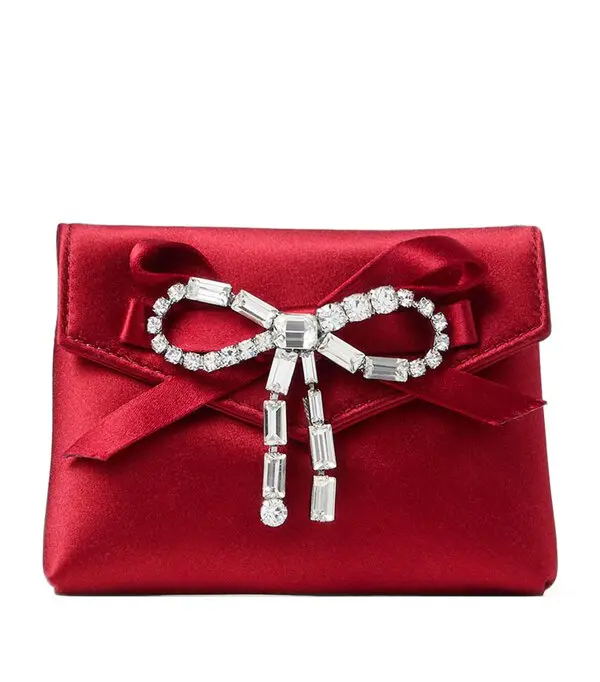 JIMMY CHOO Soft Bow Card Holder - Red