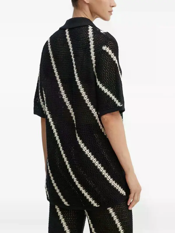 SAMSOE SAMSOE Striped Open Knit Cardigan