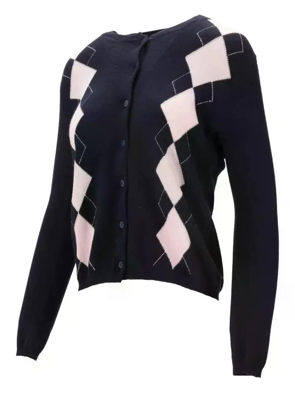 LA ROSE Diamond Pattern Cardigan