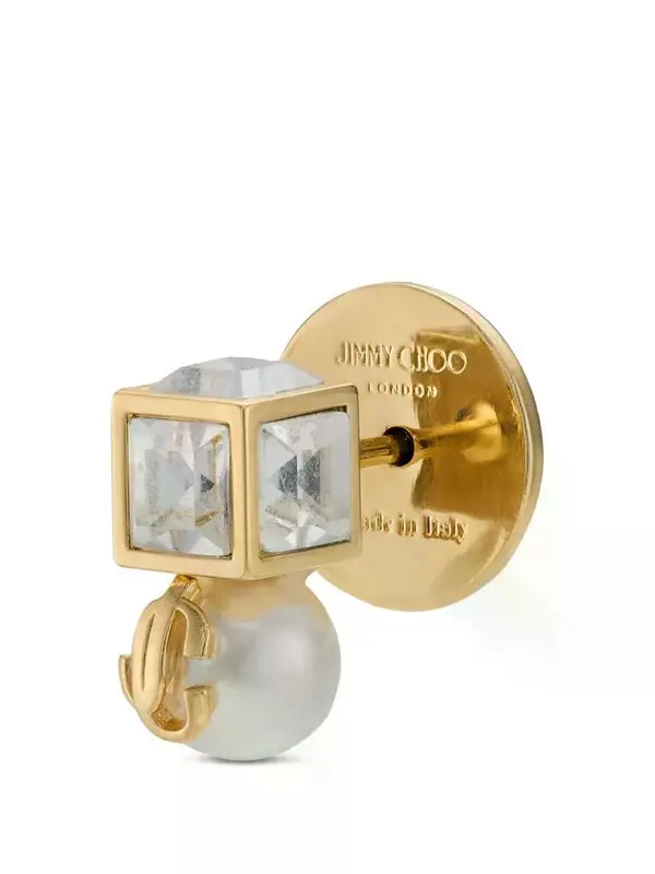 JIMMY CHOO Tone Pearl And Crystal Stud Earrings
